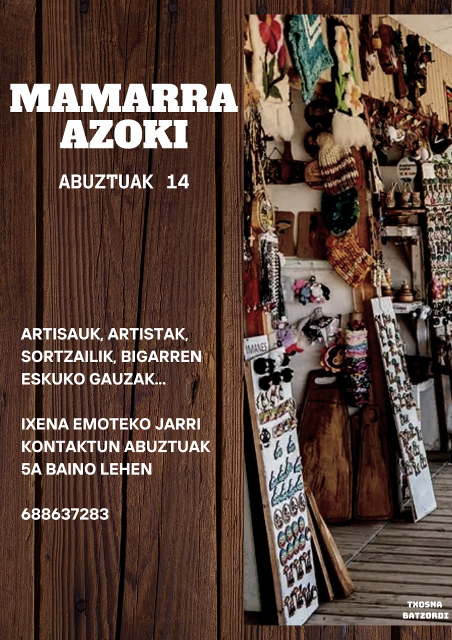 Abuztuak 14 (domeki ) MAMARRA Azoki! – Turrune!