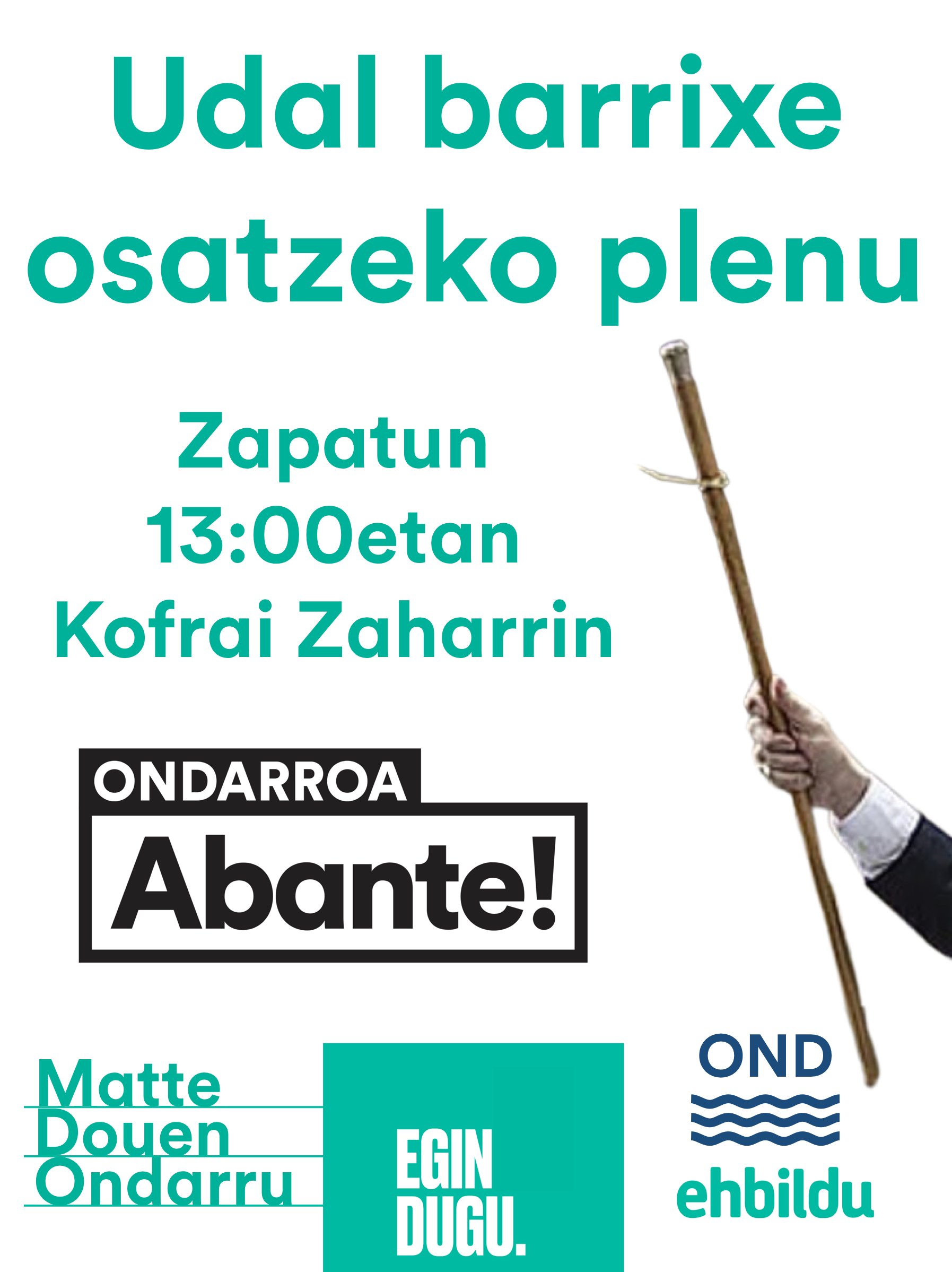 Ekainak 17 (zapatu) 𝐀𝐋𝐊𝐀𝐓𝐄 eta 𝐔𝐃𝐀𝐋 𝐓𝐀𝐋𝐃𝐄 barrixan ixendapen plenu ...