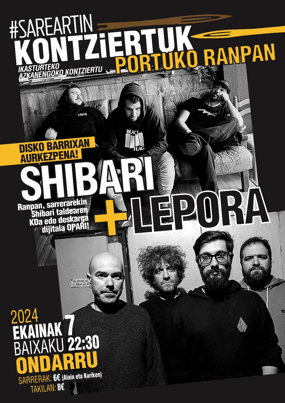 Ekainak 7 (baixaku) kontzertuk Portuko Ranpan, SHIBARI+LEPORA! – Turrune!